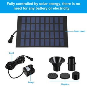 Solar Water Pump 1.8w Solar Pond Pump Solar Powered Water Pump Panel Water Fountain DIY Floating Pump with 4 Nozzle and 3.2 ft Silicone Clear Tubing for Fish Pond Tank Garden Water Cycling Decoration