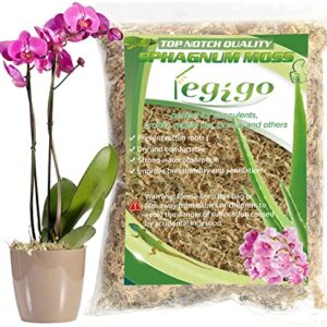 Legigo Natural Sphagnum Moss Potting Mix- Carnivorous Plant Moss Dried for Sarracenia Orchid Gardening Plants 2 Quart Sized Bag(Appx.3oz)