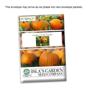 Howden's Field Pumpkin Seeds for Planting, 20+ Heirloom Seeds Per Packet, (Isla's Garden Seeds), Non GMO Seeds, Botanical Name: Cucurbita Pepo, Great Home Garden Gift