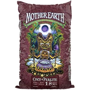 mother earth coco + perlite mix – for indoor and outdoor container gardens, 70% coconut coir, resists compaction, 50 l