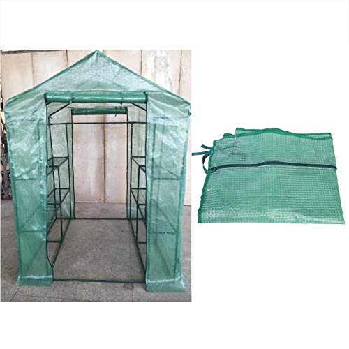 Hakeeta 4-Tier Mini Greenhouse, Plastic Portable Garden Greenhouses, Walk-in Warm Green House Replacement PVC Cover Kit for Indoor Outdoor. (Frame Not Included)(14373195cm)