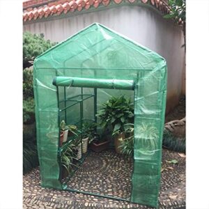 Hakeeta 4-Tier Mini Greenhouse, Plastic Portable Garden Greenhouses, Walk-in Warm Green House Replacement PVC Cover Kit for Indoor Outdoor. (Frame Not Included)(14373195cm)