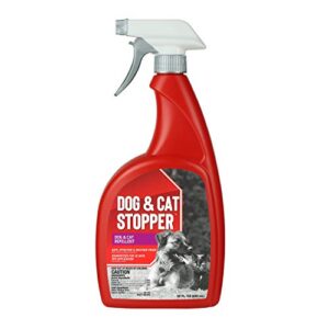 messina wildlife dog & cat stopper – effective, food grade ingredients; repels dogs and cats; ready to use, 32 fl. oz. liquid trigger spray bottle