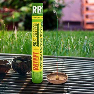 RRTPPT Citronella Incense Sticks with Natural Ingredients Citronella Oil Lemongrass Oil and Rosemary Oil Help You Better Enjoy Outdoor Life (60 Sticks)