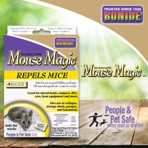 bonide mouse magic mouse repellent scent packs, 4 ready-to-use packs for indoor & outdoor rodent control, people & pet safe