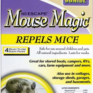 Bonide Mouse Magic Mouse Repellent Scent Packs, 4 Ready-to-Use Packs for Indoor & Outdoor Rodent Control, People & Pet Safe