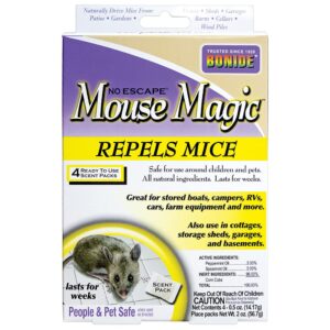 Bonide Mouse Magic Mouse Repellent Scent Packs, 4 Ready-to-Use Packs for Indoor & Outdoor Rodent Control, People & Pet Safe