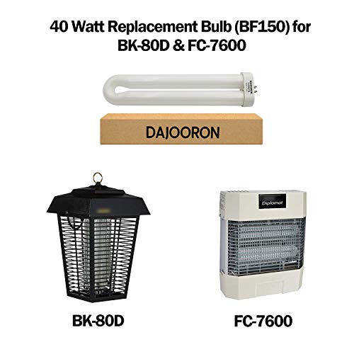 DAJOORON 40W (BF-150) Bug Zapper Replacement Bulb for Flowtron BK-80D, FC7600 and Wall Sconce Models, Size:1.14" L x 2.36" W x 12.32" H