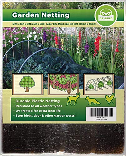 De-Bird Bundle Includes: Balloon Bird Repellent 3-Pk Scary Eye Balloons to Keep Birds Away & Heavy Duty Bird Netting to Protect Plants