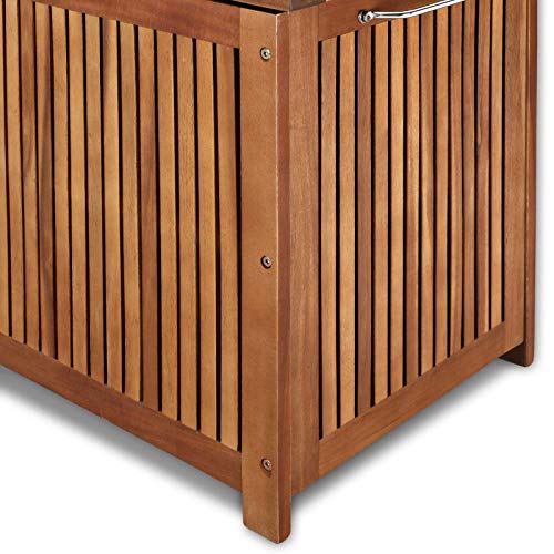 cucunu Outdoor Wood Storage Container - 65 Gallon Capacity | Durable Weather-Resistant Wood | Rustic Charm for Patio & Garden | Easy Access Hinged Lid & Front Opening