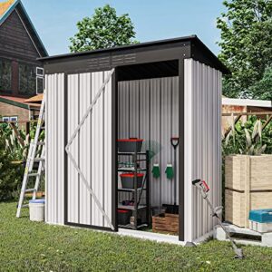 WIILAYOK 5 X 3 FT Storage Shed, Outdoor Metal Garden Shed with Lockable Door, Waterproof Tool Shed for Yard, Patio, Lawn