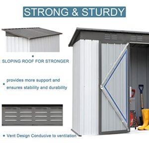 WIILAYOK 5 X 3 FT Storage Shed, Outdoor Metal Garden Shed with Lockable Door, Waterproof Tool Shed for Yard, Patio, Lawn