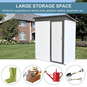 WIILAYOK 5 X 3 FT Storage Shed, Outdoor Metal Garden Shed with Lockable Door, Waterproof Tool Shed for Yard, Patio, Lawn