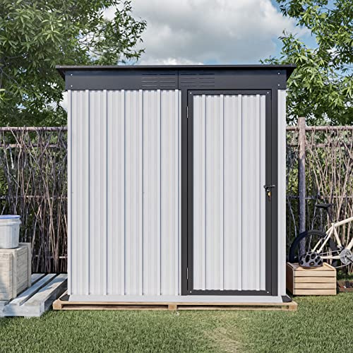 WIILAYOK 5 X 3 FT Storage Shed, Outdoor Metal Garden Shed with Lockable Door, Waterproof Tool Shed for Yard, Patio, Lawn