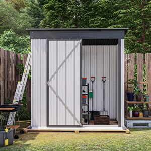 WIILAYOK 5 X 3 FT Storage Shed, Outdoor Metal Garden Shed with Lockable Door, Waterproof Tool Shed for Yard, Patio, Lawn