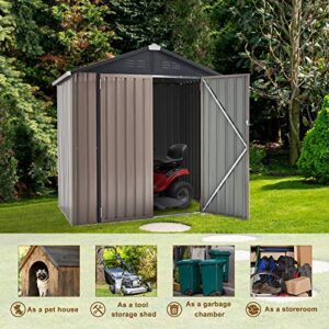 U-MAX 6 x 6FT Outdoor Storage Shed, Lockable Bike Shed,Garden Shed &Tool Shed for Backyard, Patio, Lawn