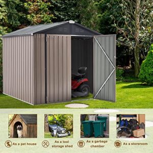 U-MAX 6 x 6FT Outdoor Storage Shed, Lockable Bike Shed,Garden Shed &Tool Shed for Backyard, Patio, Lawn