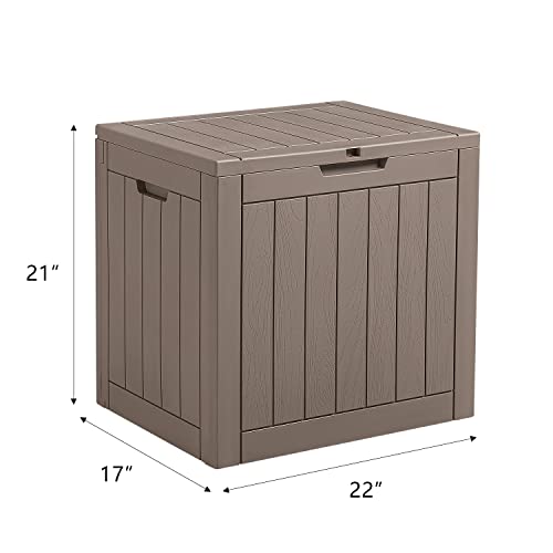 Devoko 31 Gallon Lightweight Resin Deck Box Waterproof Lockable Storage Container for Patio Furniture Accessories and Indoor Outdoor Toys