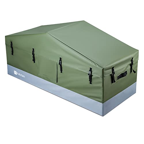 PatioGem 180 Gallons Heavy Duty Portable Waterproof Outdoor Storage Box, Large Storage Containers Shed All Weather Soft Tarpaulin Deck Box for the Boat, Pool, Yard, Garden, Patio, or Camping, Green