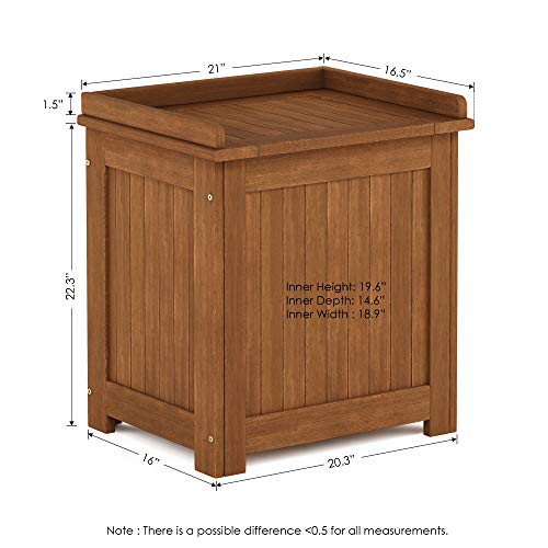 Furinno FG19749 Tioman Outdoor Hardwood Storage Box, Natural