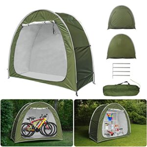 aflifli outdoor bike storage tent waterproof, portable bicycle shed 2 bikes, upgrade oxford fabric for outside garden shelter pool cover tool sheds storage, space saving