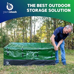 YardStash Outdoor Storage Box (Waterproof) - Heavy Duty, Portable, All Weather Tarpaulin Deck Box - Protects from Rain, Wind, Sun & Snow - Perfect for the Boat, Yard, Patio, or Camping – XL Green