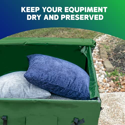 YardStash Outdoor Storage Box (Waterproof) - Heavy Duty, Portable, All Weather Tarpaulin Deck Box - Protects from Rain, Wind, Sun & Snow - Perfect for the Boat, Yard, Patio, or Camping – XL Green