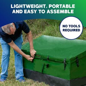 YardStash Outdoor Storage Box (Waterproof) - Heavy Duty, Portable, All Weather Tarpaulin Deck Box - Protects from Rain, Wind, Sun & Snow - Perfect for the Boat, Yard, Patio, or Camping – XL Green