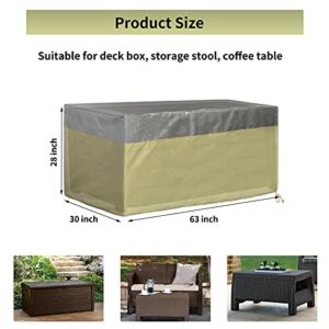 Jorohiker Patio Deck Box Cover,Heavy Duty Storage Bench Cover,Outdoor Waterproof Garden Furniture Covers with UV Protected Heat Shield 600D Polyester, Protects from Rain, Wind, Snow