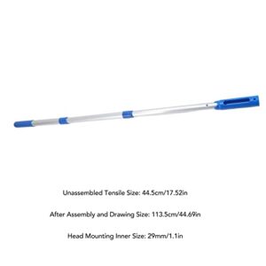 Zerodis Horticulture Garden Entertainment, Section Telescopic Pole Aluminum Detachable Swimming Pool Cleaning Accessories Swimming Pool Pole