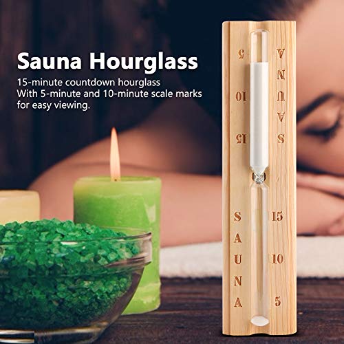 Horticulture Garden Entertainment, 15 Minutes Sand Timer Countdown Clock Accessory for Sauna Spa Room Wooden Sauna Hourglass for Sauna Spa Room