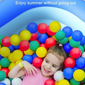 Inflatable Swimming Pool, Rectangle Above Ground Family Blow Up Pool, Swimming Pool for Kiddie Adults, Large Full-Sized Thickened Plastic Pool for Garden Backyard Outdoor (92 inx 56inx 20in)