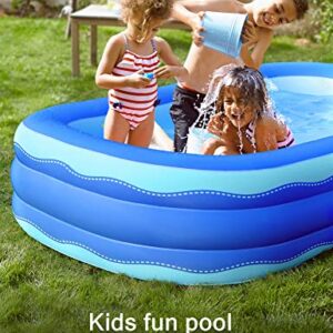 Inflatable Swimming Pool, Rectangle Above Ground Family Blow Up Pool, Swimming Pool for Kiddie Adults, Large Full-Sized Thickened Plastic Pool for Garden Backyard Outdoor (92 inx 56inx 20in)