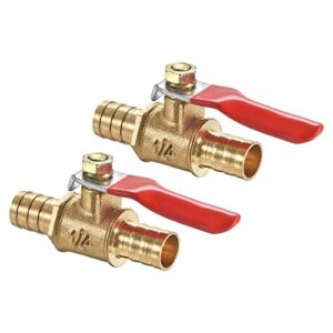 m meterxity 2 pack pressure valve – water control valve, non-slip handle dual barb shut-off valve, apply to outdoor/garden/swimming pools(10mm x 10mm, brass)