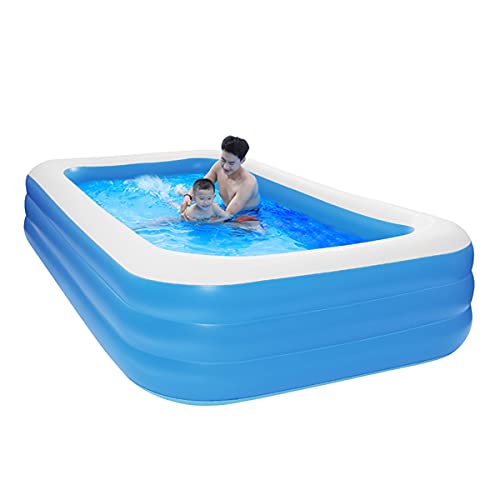 120" x 72" x 22" Inflatable Swimming Pool Family Full-Sized Inflatable Pools Wall Thickness 0.4mm Family Lounge Pool for Kids & Adults Oversized Kiddie Pool Outdoor Blow Up Pool for Backyard, Garden