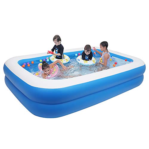 Inflatable Swimming Pool,Wall Thickness 0.3mm Full-Sized Family Kiddie Blow up Pool for Kids, Adults, Baby, Thick Wear-Resistant Big Above Ground, Garden, Backyard Water Party (102*70*22in)