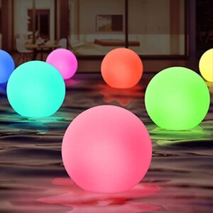 uuffoo led floating pool light ball with remote 7.8” led beach ball 16 rgb color 4 modes changing ip66 waterproof led light large floating inflatable balls for garden pool party games & decoration…