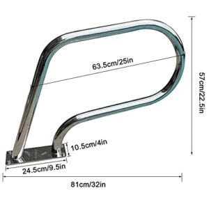 BTZHY Swimming Pool Handrails, 304 Stainless Steel Spa Handrail, Pool Safety Rail Humanized Easy to Maintain Pool Railings for Garden Backyard Pools (1PCS)