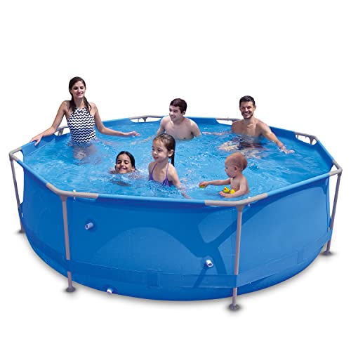 Above Ground Swimming Pool - 10ft x 30in Metal Frame Pool, Swimming Pool for Kids and Adults, Family Fun Kiddie Pool, Summer Fun Swimming Pool, Pool Above Ground, Pools for Backyard, Party, Garden