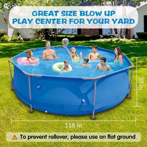 Above Ground Swimming Pool - 10ft x 30in Metal Frame Pool, Swimming Pool for Kids and Adults, Family Fun Kiddie Pool, Summer Fun Swimming Pool, Pool Above Ground, Pools for Backyard, Party, Garden