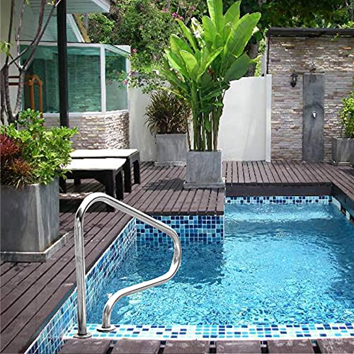 BTZHY Swimming Pool Handrails, 304 Stainless Steel Safety Handle, Pool Stair Rail Humanized Ladder Step Handrail for Garden Backyard Pools (1PCS)