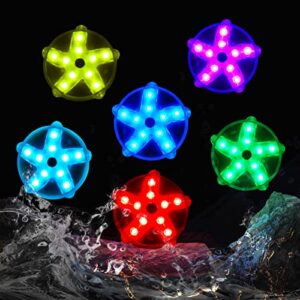 blufree floating pool lights, 3.3″ starfish design hot tub lights, ip68 waterproof color-changing magnetic led pool light, bathtub spa lights for pond aquarium fountain bath vase party wedding decor.