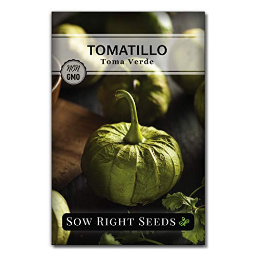 Sow Right Seeds - Salsa Seed Collection for Planting - Jalapeno, Cilantro, Roma Tomato, Tomatillo, and Red Onion - Non-GMO Heirloom Seeds with Instructions to Plant Your Own Home Vegetable Garden