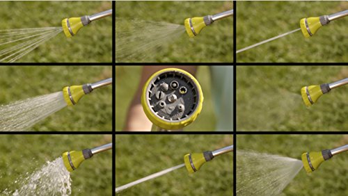 The Relaxed Gardener Watering Wand - 15" Garden Hose Nozzle Sprayer 8 Adjustable Spray Patterns and Thumb Control Shut Off Valve