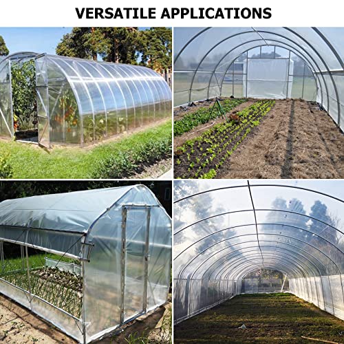 Doniks Clear Greenhouse Film Plastic Sheeting 6 Mil Thickness,Greenhouse Cover Polyethylene Plastic,5 Year UV Resistant Film Hoop Green15 x40ft,for Gardening, Farming, Agriculture, Garden