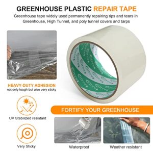 Doniks Clear Greenhouse Film Plastic Sheeting 6 Mil Thickness,Greenhouse Cover Polyethylene Plastic,5 Year UV Resistant Film Hoop Green15 x40ft,for Gardening, Farming, Agriculture, Garden