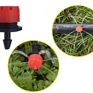 LASSUM 50PCS Adjustable Irrigation Drippers Sprinklers 1/4 Inch Emitters Drip Watering System for Vegetable Gardens, Flower beds, Lawn, Herbs Gardens