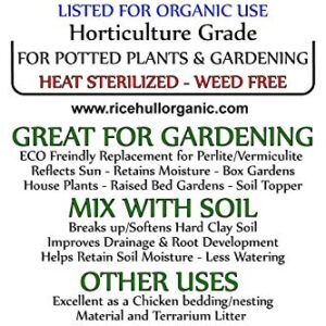 Rice Hulls - Organic Use - 5lb - House Plants – Gardening - Chicken Bedding Nesting