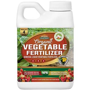 petratools organic liquid vegetable fertilizer, organic liquid fertilizer for vegetables, liquid seaweed plant food for vegetables, 3-3-2 npk all purpose organic fertilizer made in the usa (8 oz)