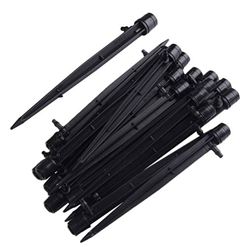 AKOAK 25/50 Pcs 360 Degree Adjustable Water Flow Irrigation Drippers on Stake Emitter Drip System,Model, Home & Garden Store for 4mm /7mm Tube（25pc）